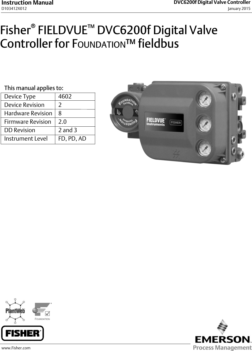 Emerson Fisher Fieldvuedvc6200F Digital Valve Controller Instruction ...