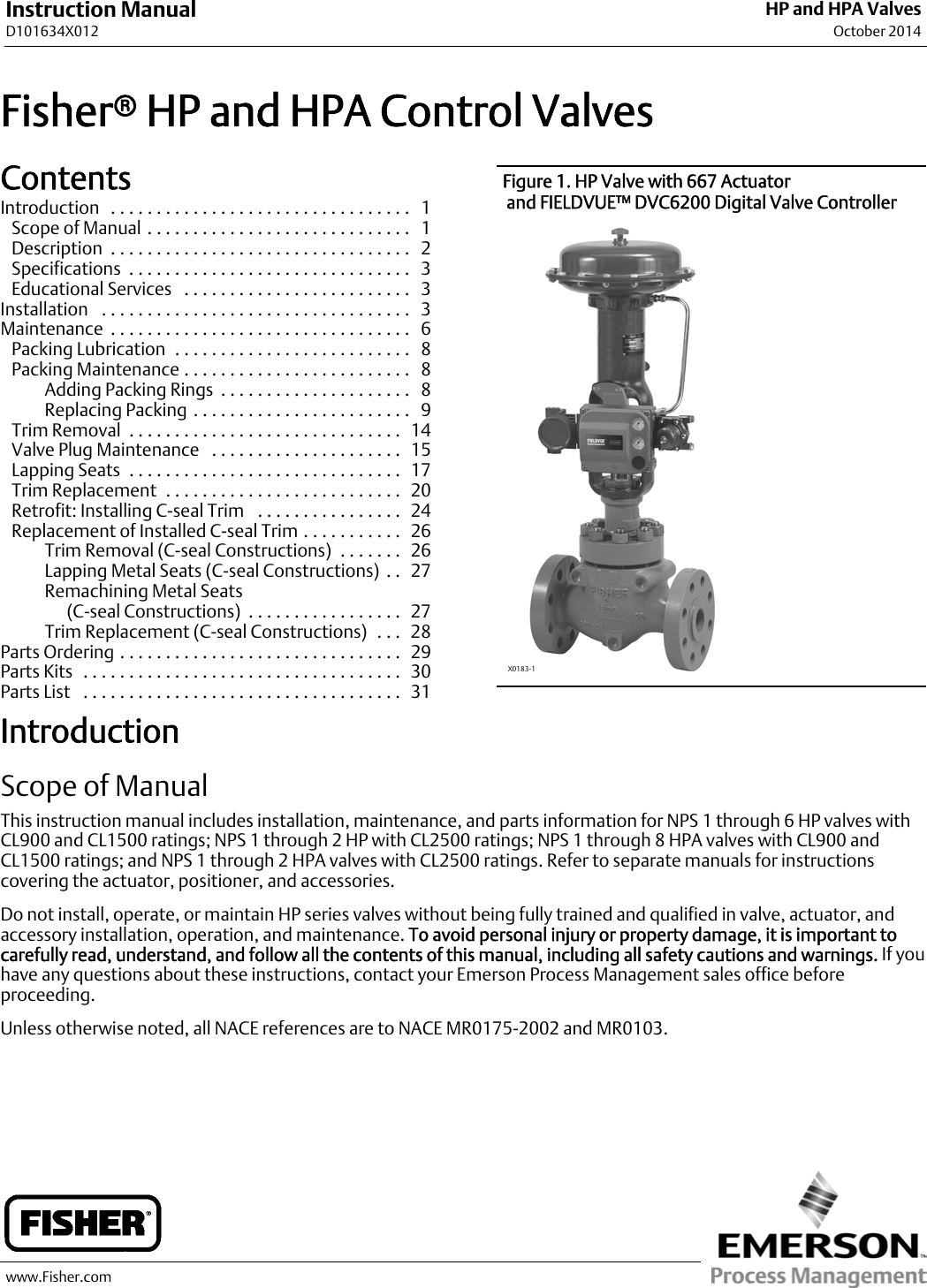 Emerson Fisher Hp And Eh Instruction Manual