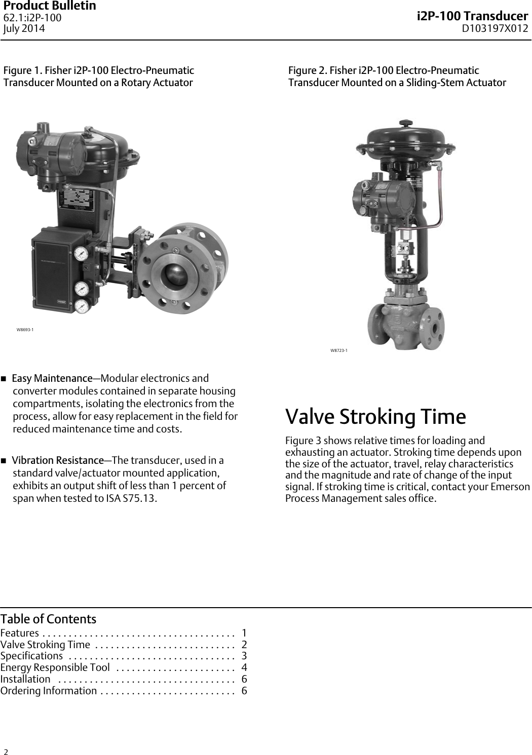 Emerson Fisher I2P 100 Data Sheet D103197X012_Jul14_AQ