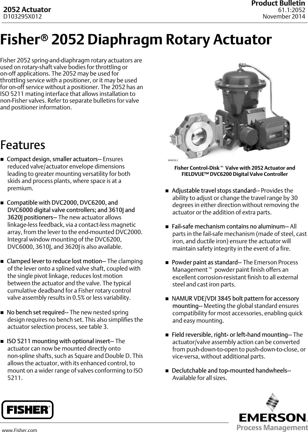 Emerson Fisher Vee Ball V150E Data Sheet D103295X012_Nov14