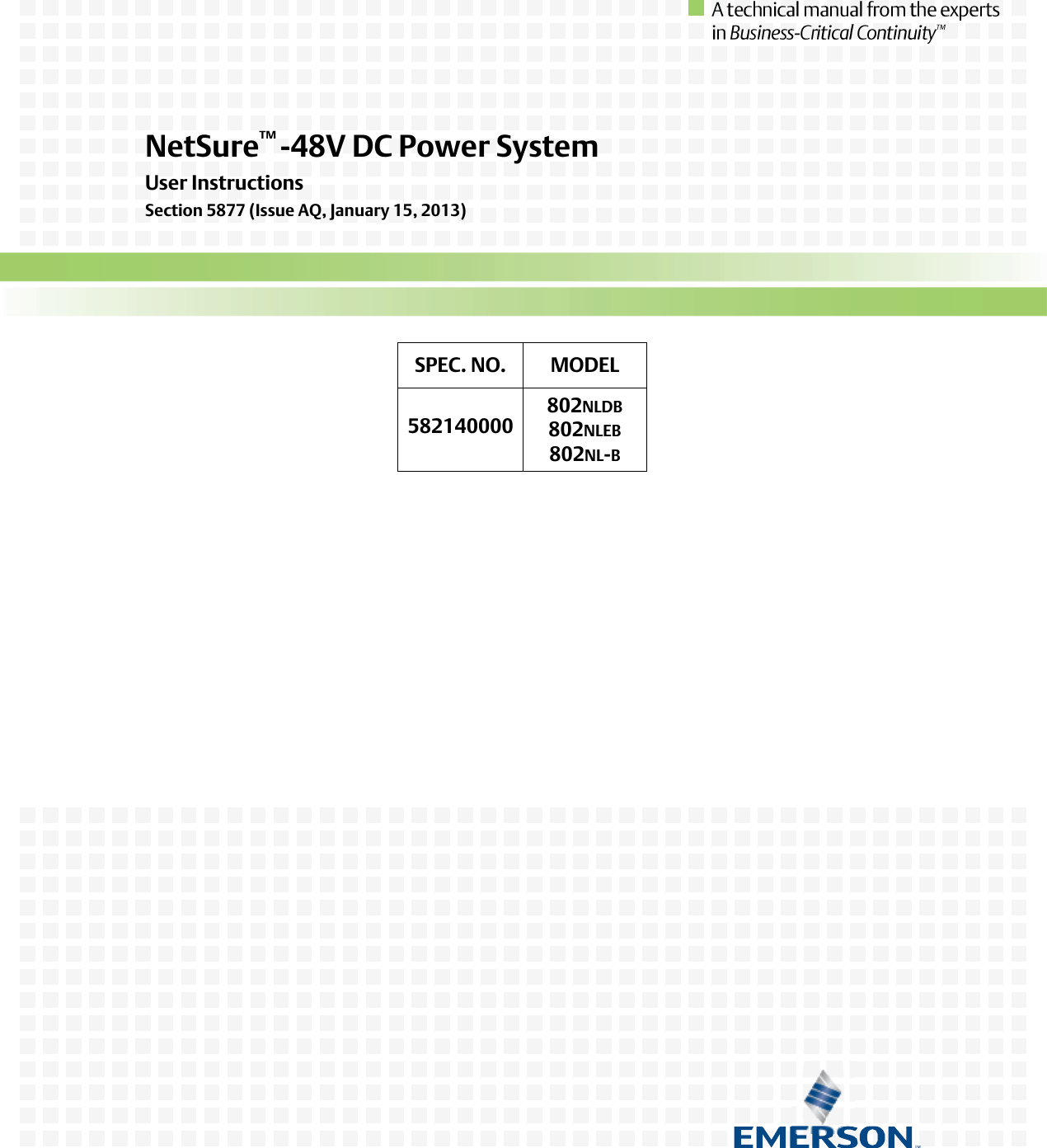 Emerson Netsure 802 Users Manual