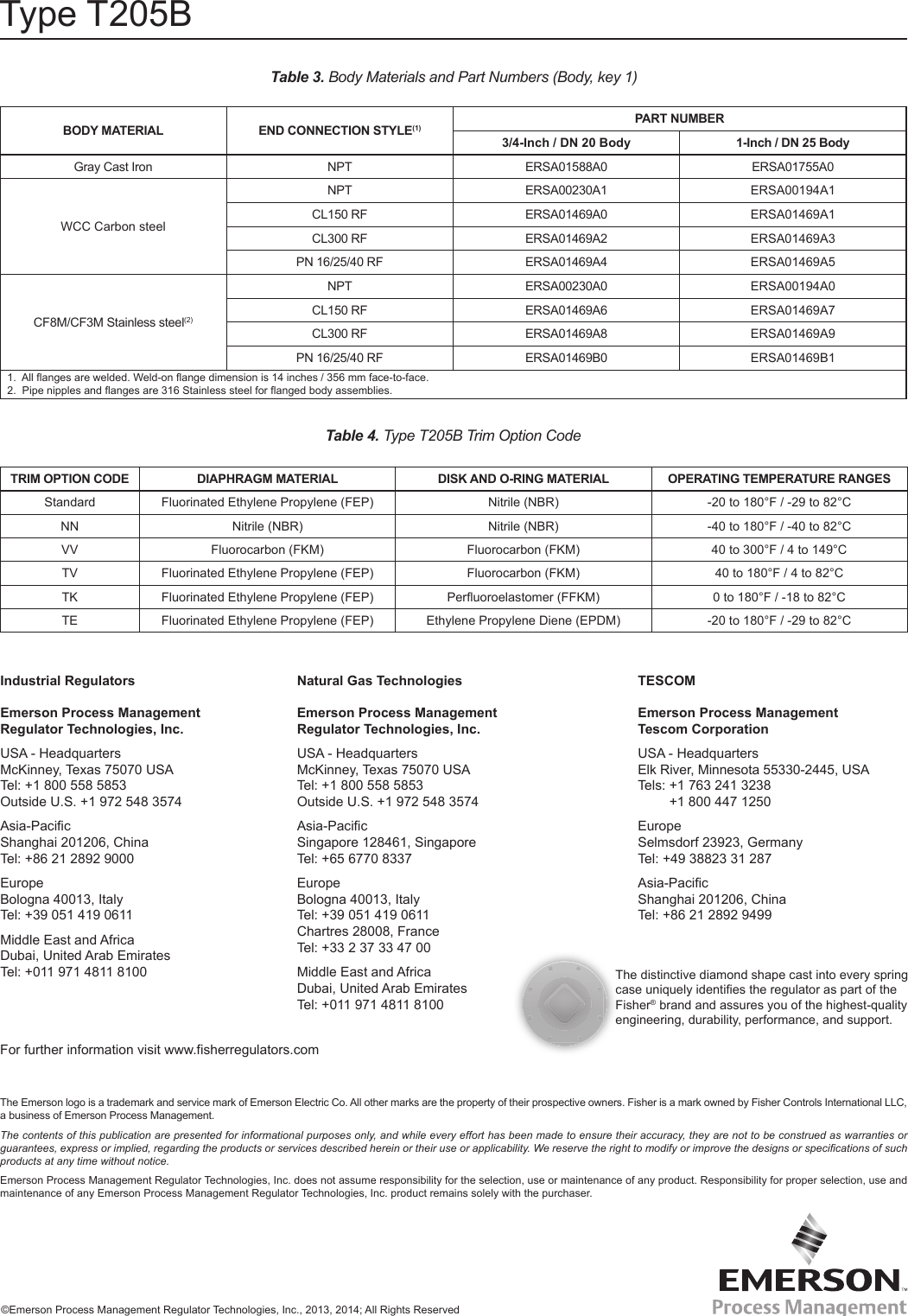 Emerson Type T205B Balanced Tank Blanketing Regulator Instruction Manual