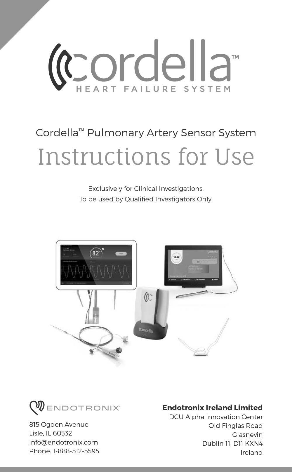 Endotronix ETXCPAS01 Cordella Pulmonary Artery Sensor System User Manual