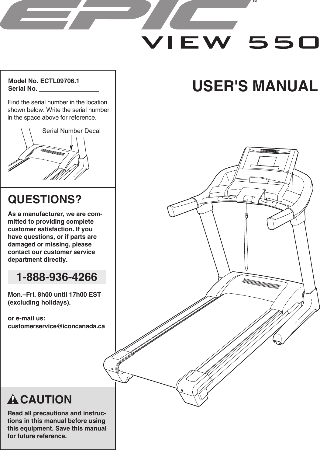Epic Fitness View 550 Ectl09706 1 Users Manual NTL10850 214878