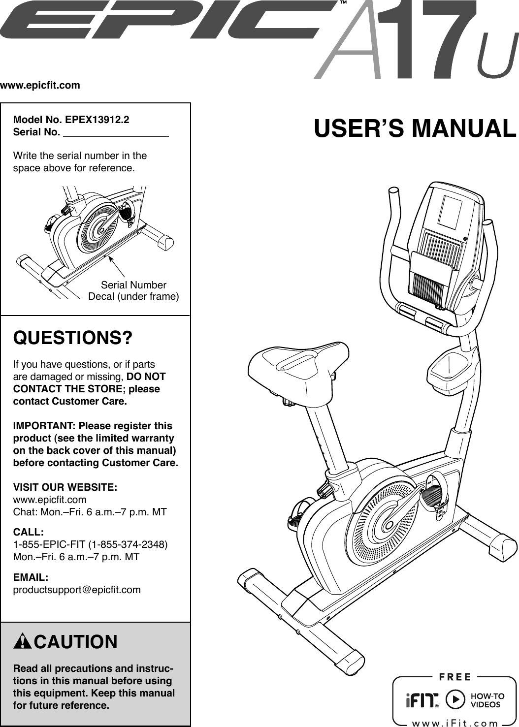 Epic Epex139122 Owners Manual