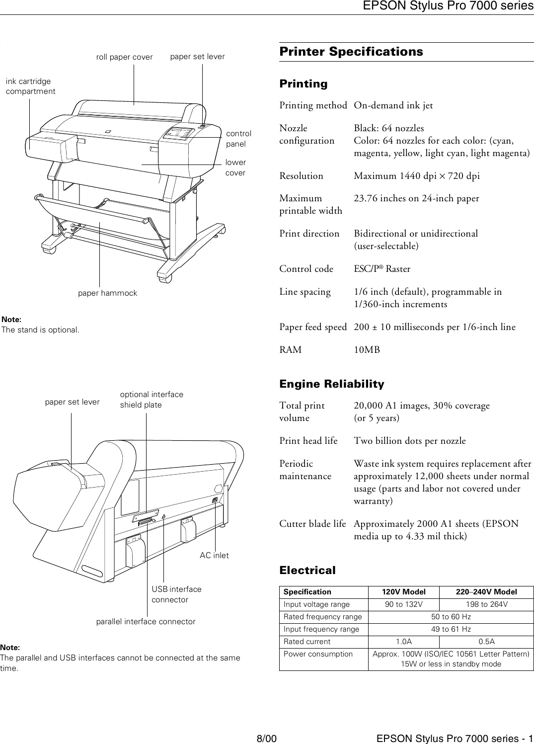 Epson Stylus Pro 7000 Print Engine Product Information Guide