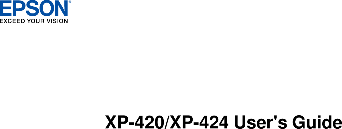 Epson Xp 420 Users Guide User's 420/XP 424