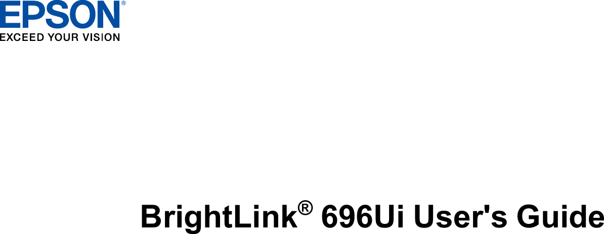 Epson User's Guide BrightLink 696Ui Manual Cpd52481