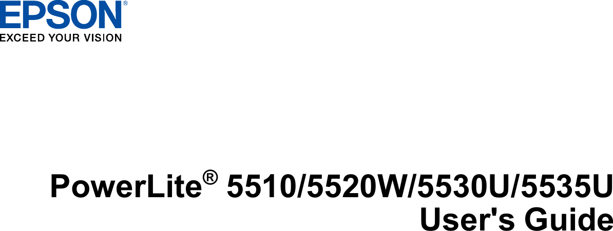 Epson PowerLite 5510/5520W/5530U/5535U User's Guide English Manual Cpd52631