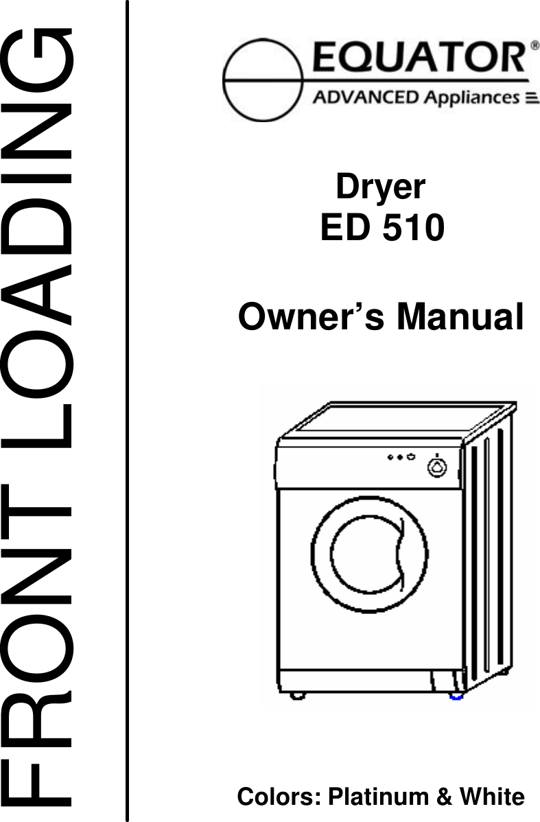 Equator Ed 510 Users Manual ED510 OWNERR