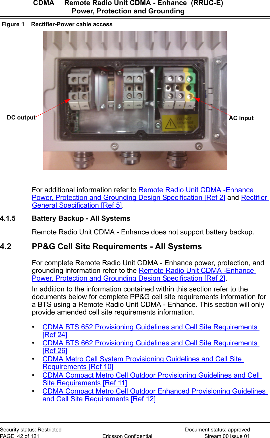 Ericsson 800RRUCE CDMA Cellular Base Station User Manual E RRUC