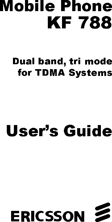 Ericsson Kf 788 Users Manual