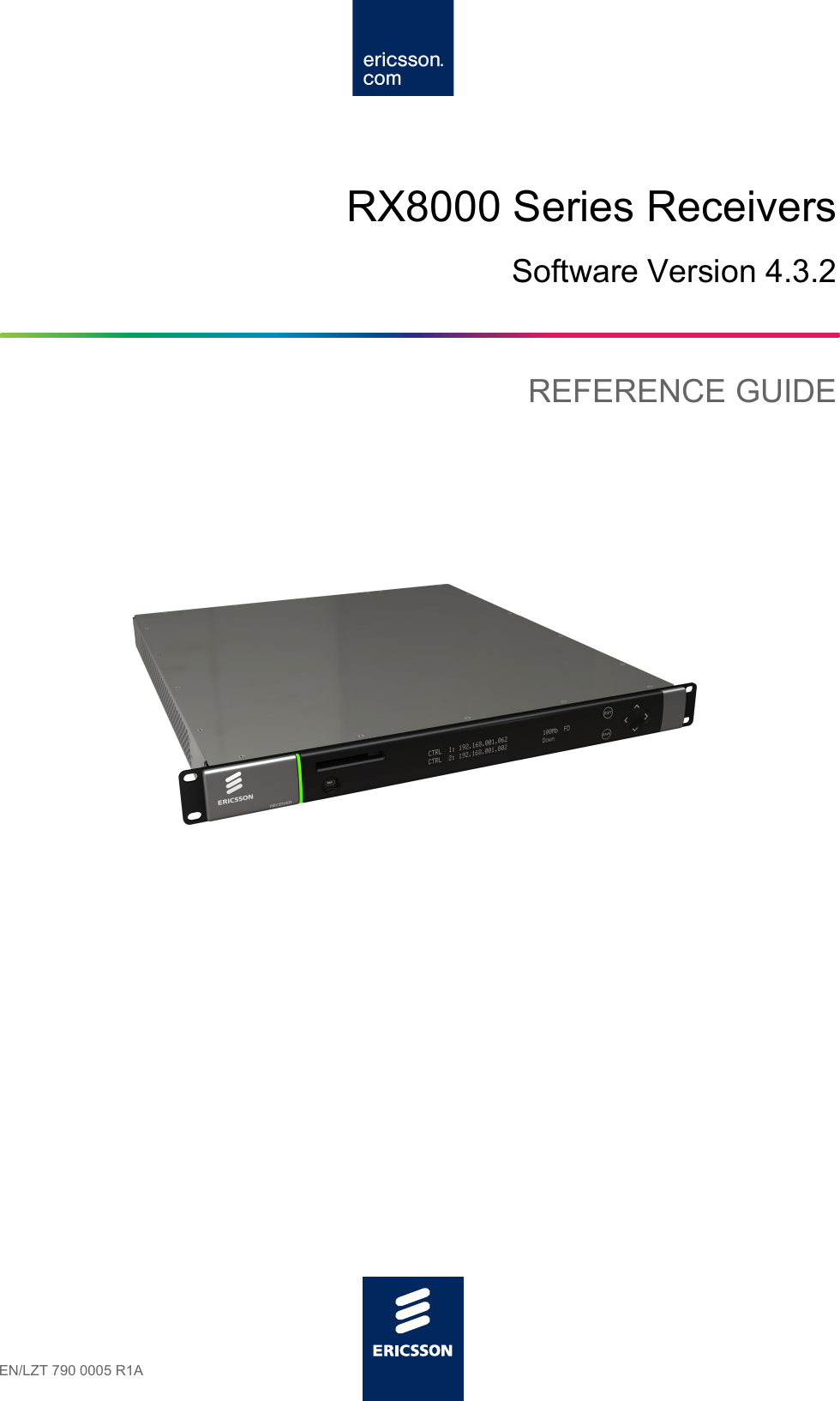 Ericsson Receiver Rx8000 Users Manual Series Receivers