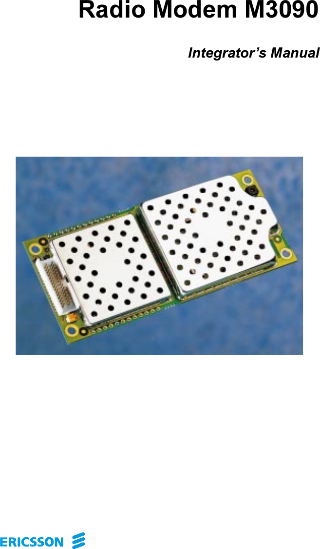 Ericsson M3090-MOBITEX Radio Modem User Manual
