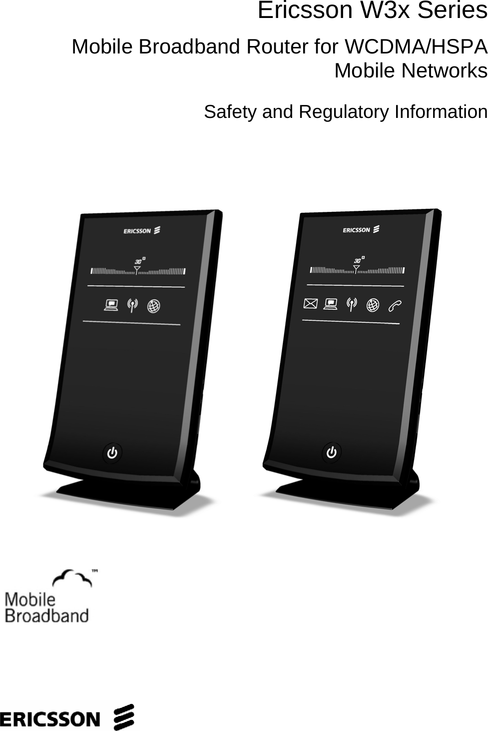 Ericsson MBRW35-92 Mobile Broadband Router User Manual Safety Manual