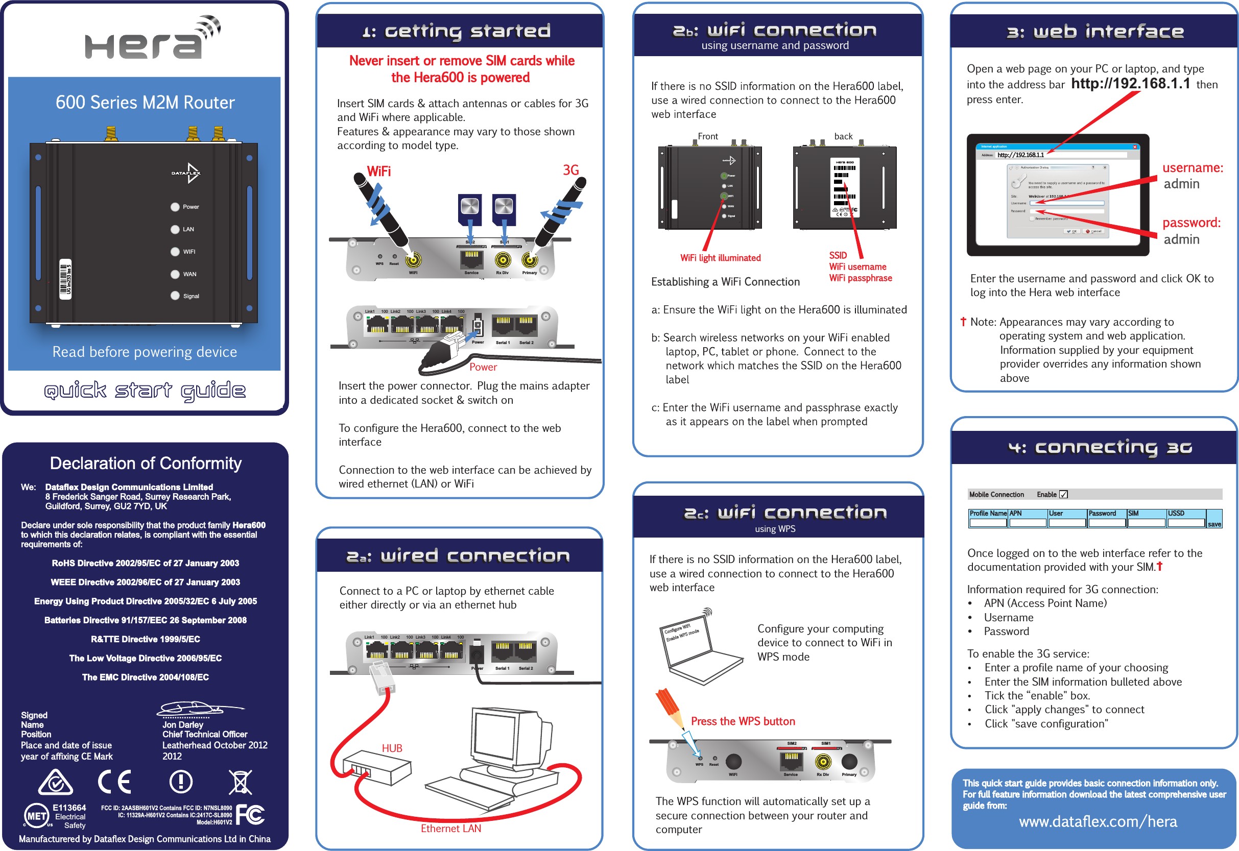 Eseye Design H601V2 M2M 3G Router with WiFi User Manual Hera Quick ...