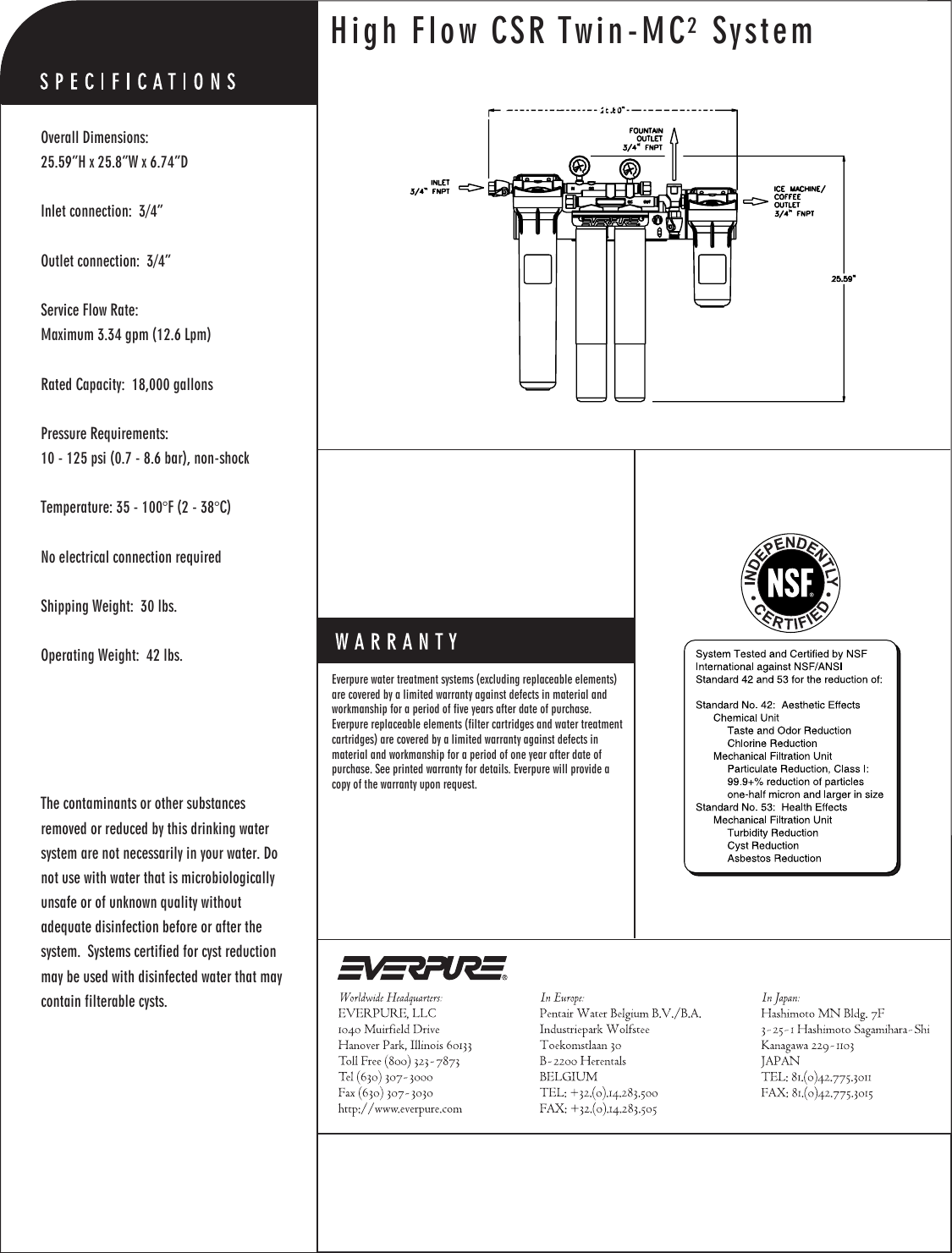 Everpure Coldrink 1 Mc2 System Ev9534 26 Users Manual
