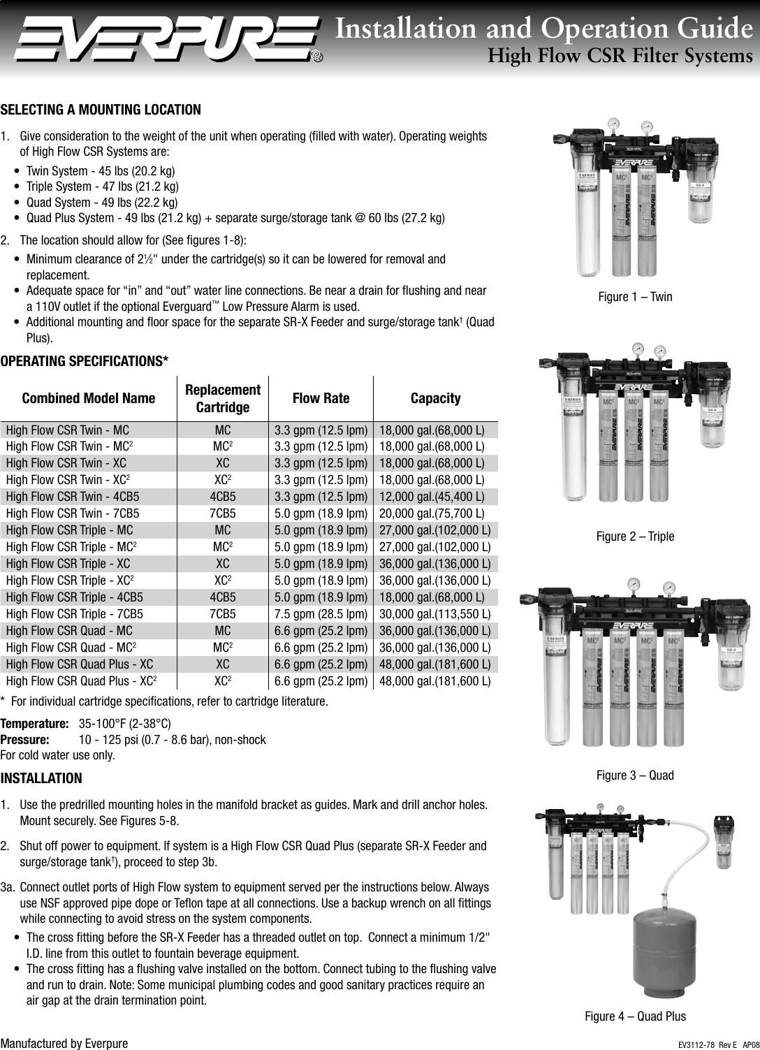 Everpure Ev3112 Users Manual