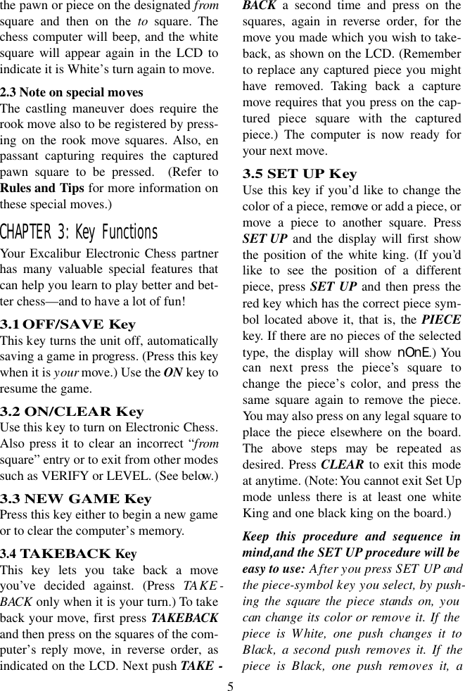 Excalibur Electronic Chess Computer 9 01E 02 Users Manual 901E 4