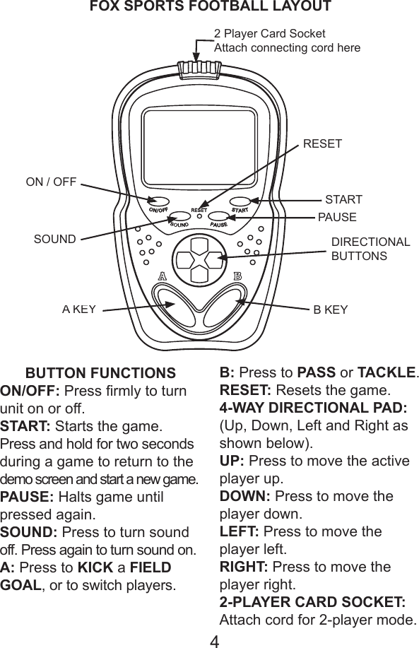 Excalibur Electronic Fx204 Users Manual Football 082206 V3
