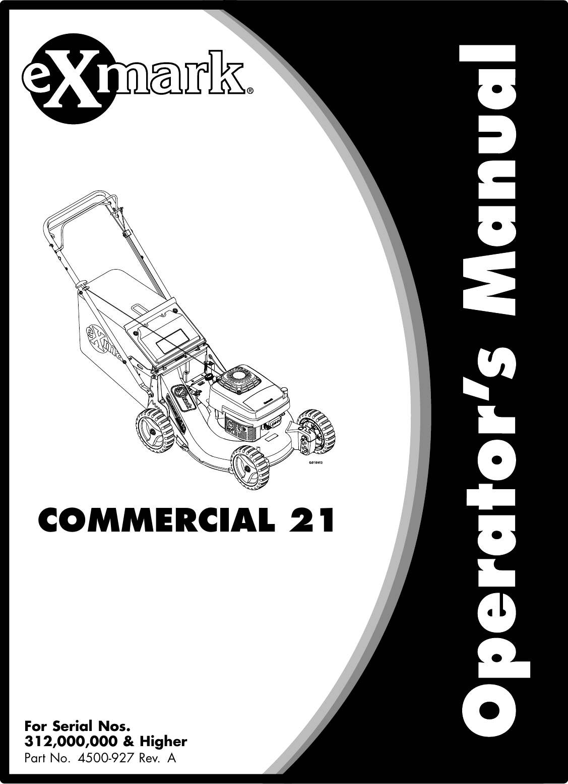 Exmark Commercial 21 Users Manual