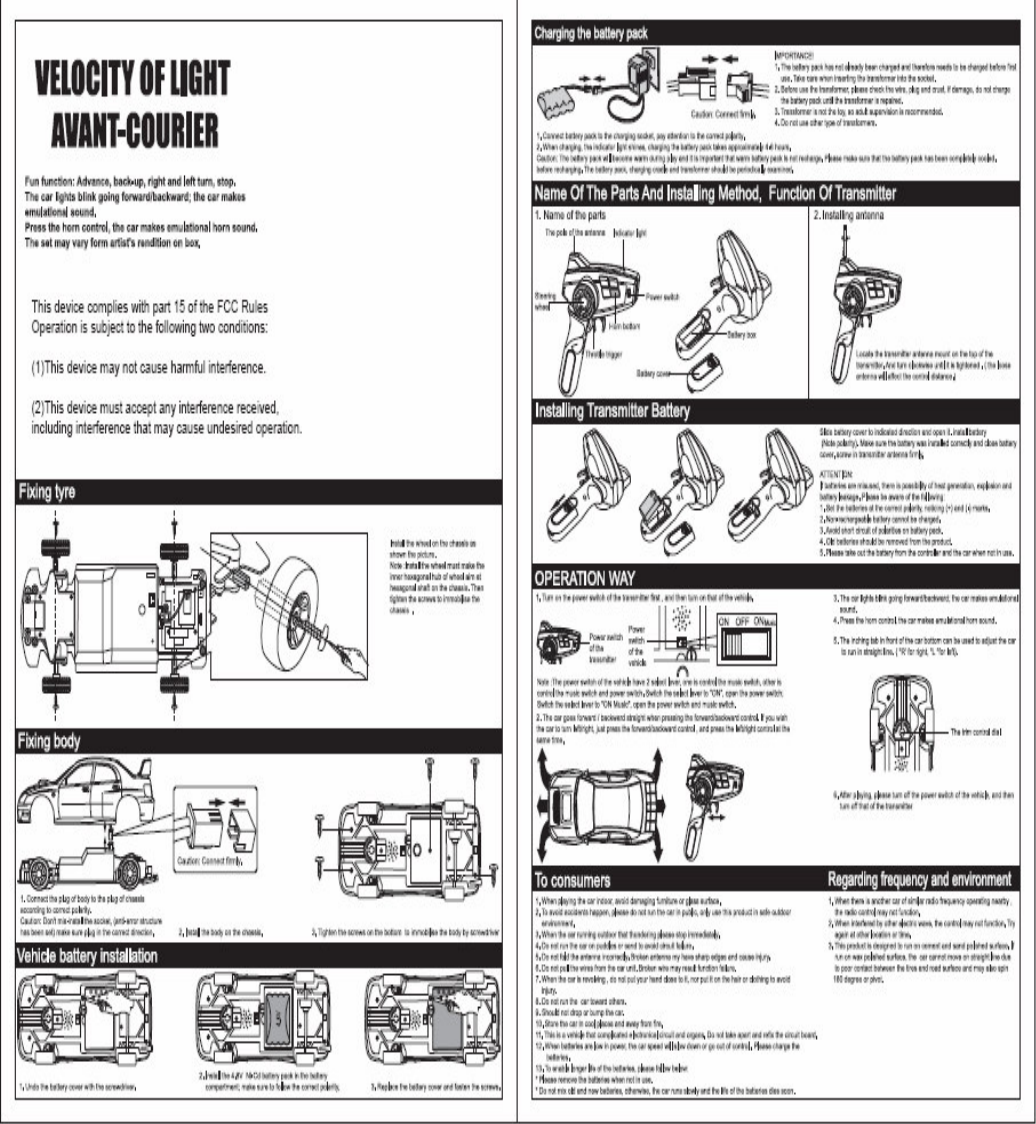 Experience WD3006-27 Remote Control Car Controller User Manual 2