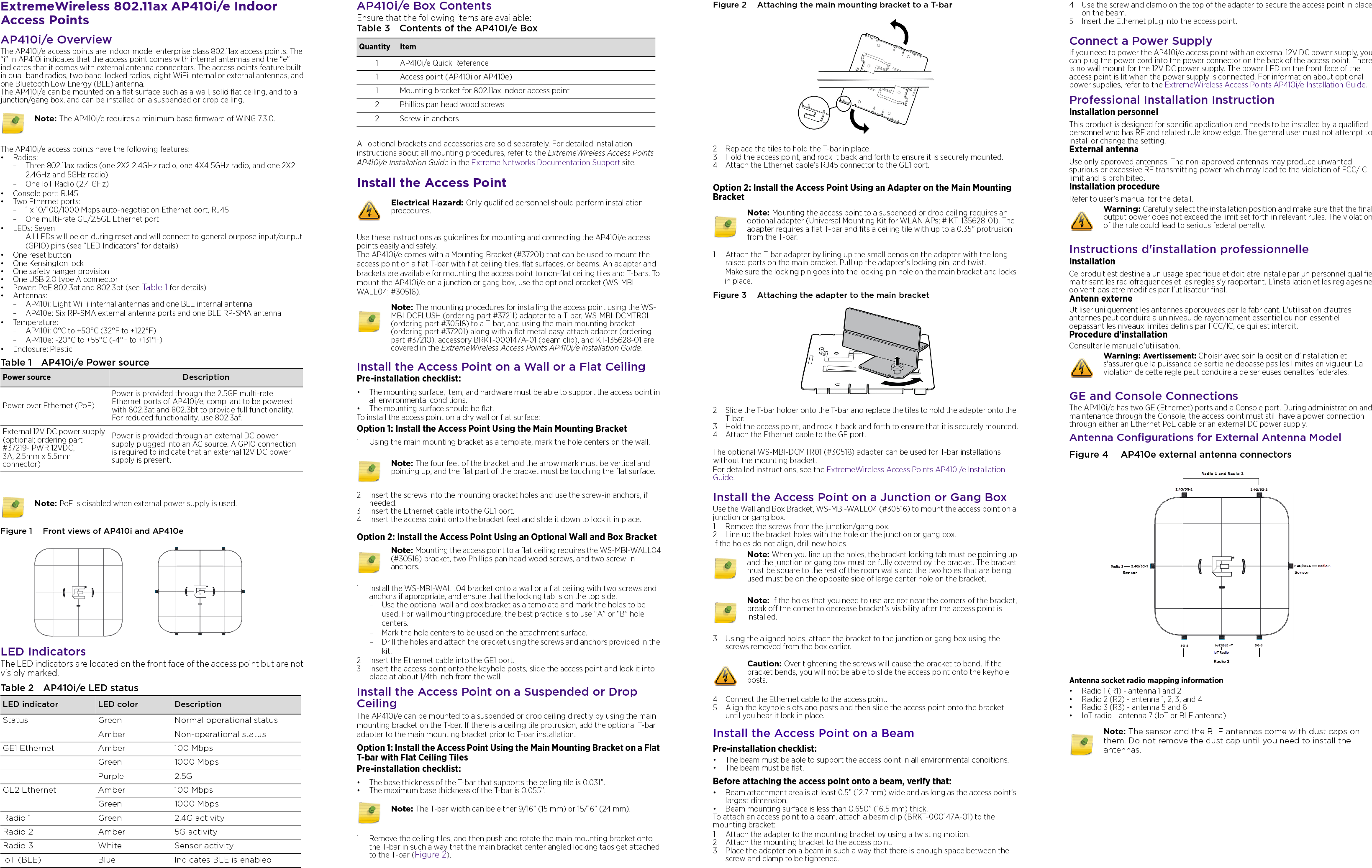 Extreme Networks AP410 Wireless Access Point User Manual