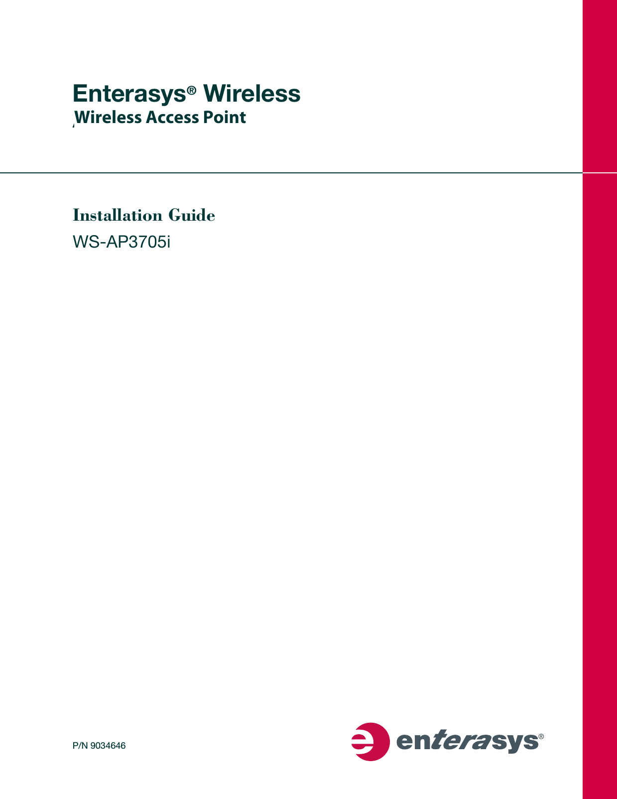 Extreme Networks WSAP3705I Wireless Access Point User Manual Enterasys ...