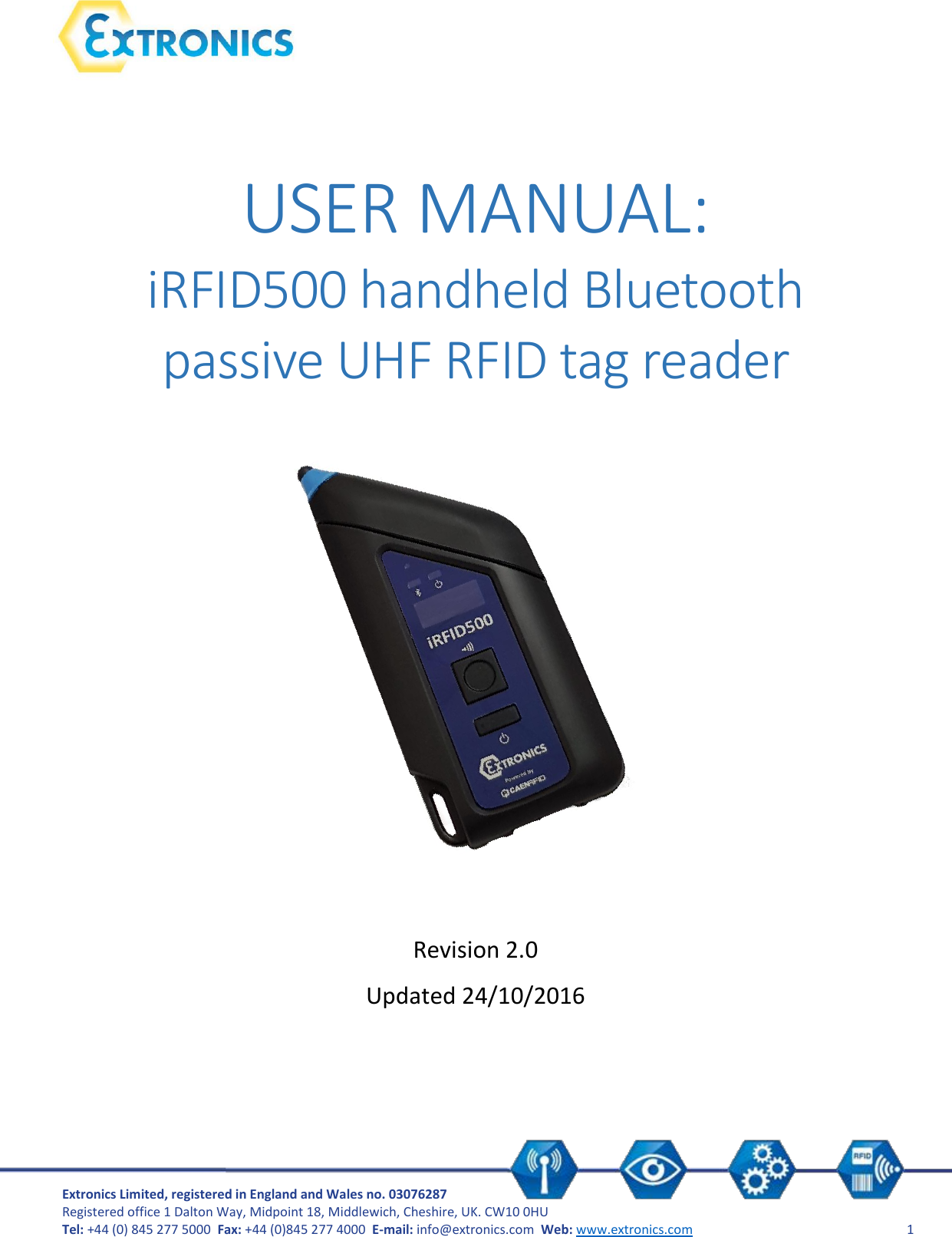 Extronics EXTRFID00001 iRFID500 UHF RFID Reader User Manual