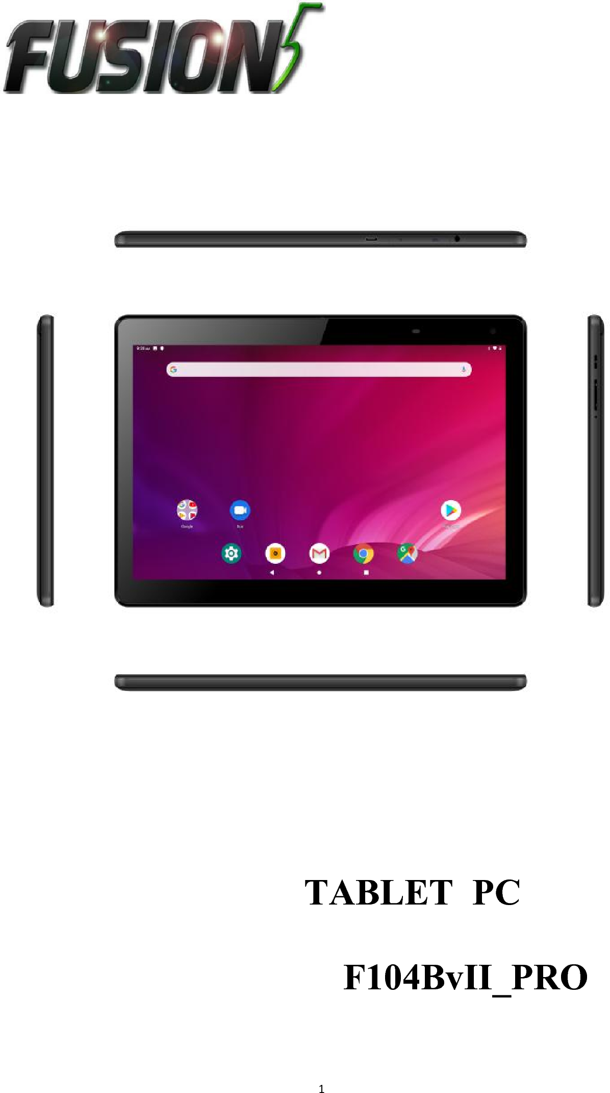 F5CS F104BVII-PRO TABLET PC User Manual