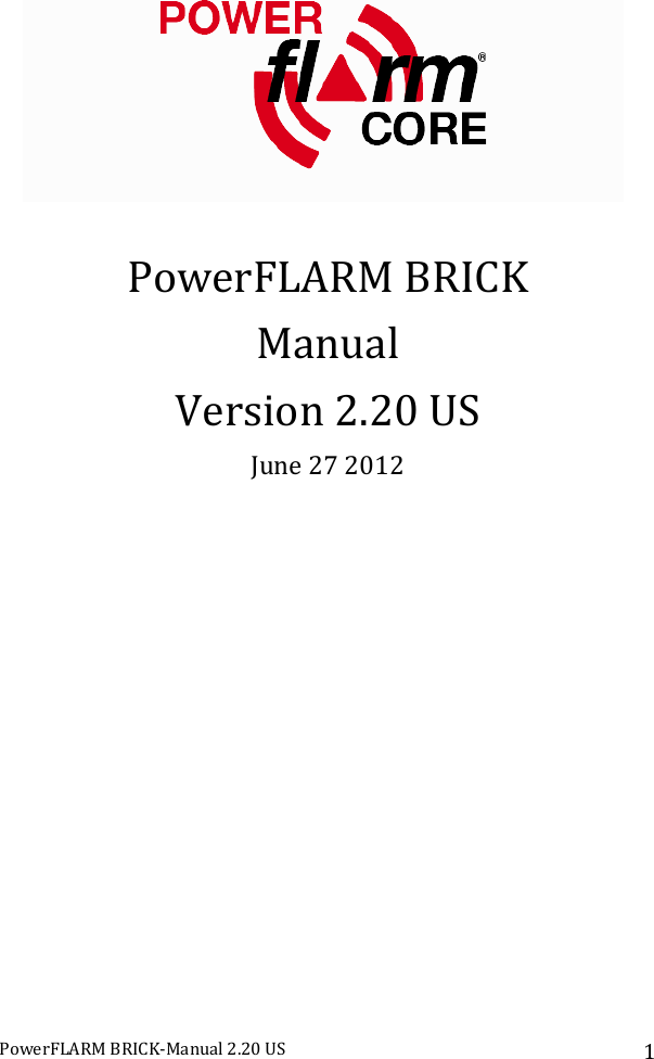 FLARM Technology GC625162 PowerFLARM BRICK User Manual PowerFLARM ...