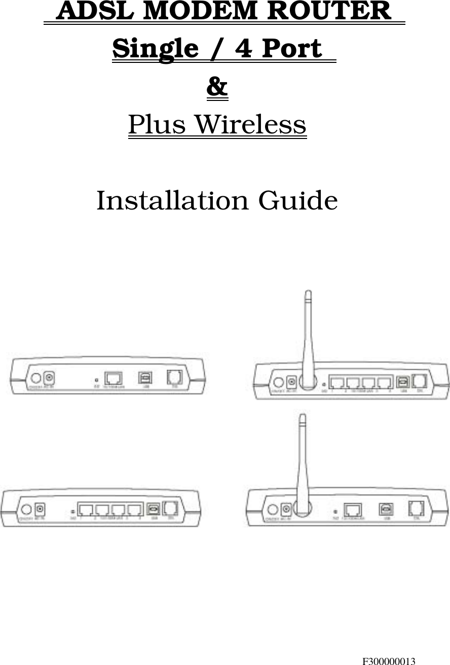 FU CHAN HIGH PILE FC-AL2011PW ADSL MODEM ROUTER User Manual MANUAL