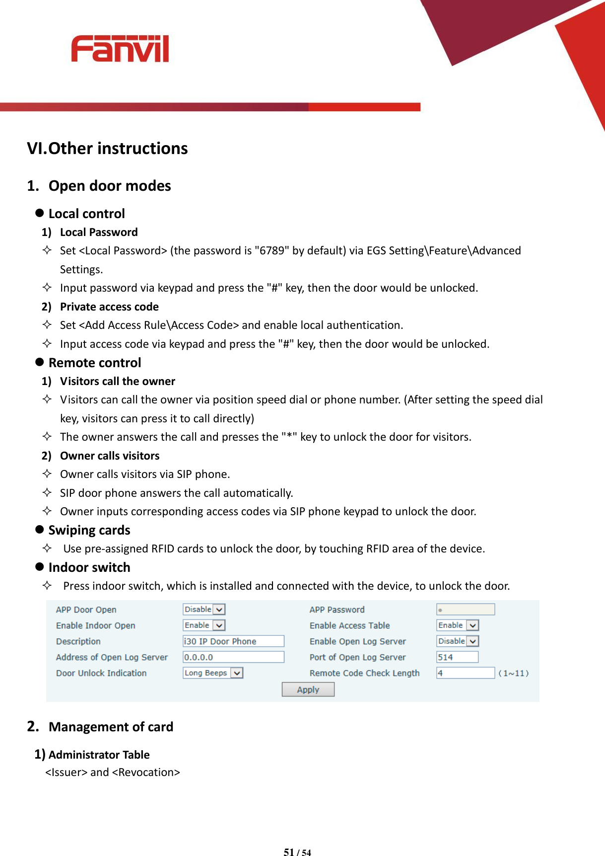 Fanvil Technology I30 IP DoorPhone User Manual