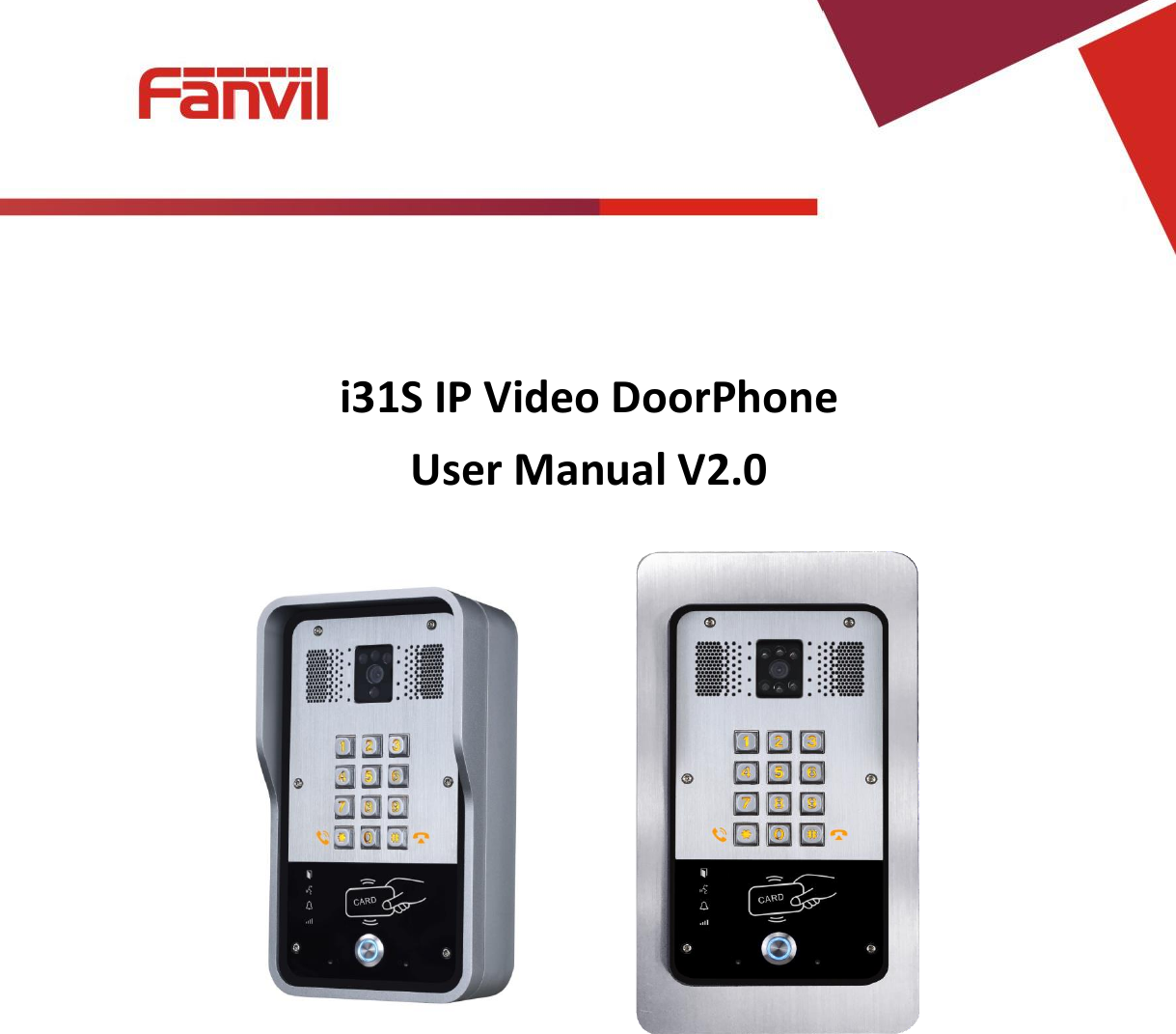 Fanvil Technology I31S SIP DoorPhone User Manual 15 i31S UserMan i31S