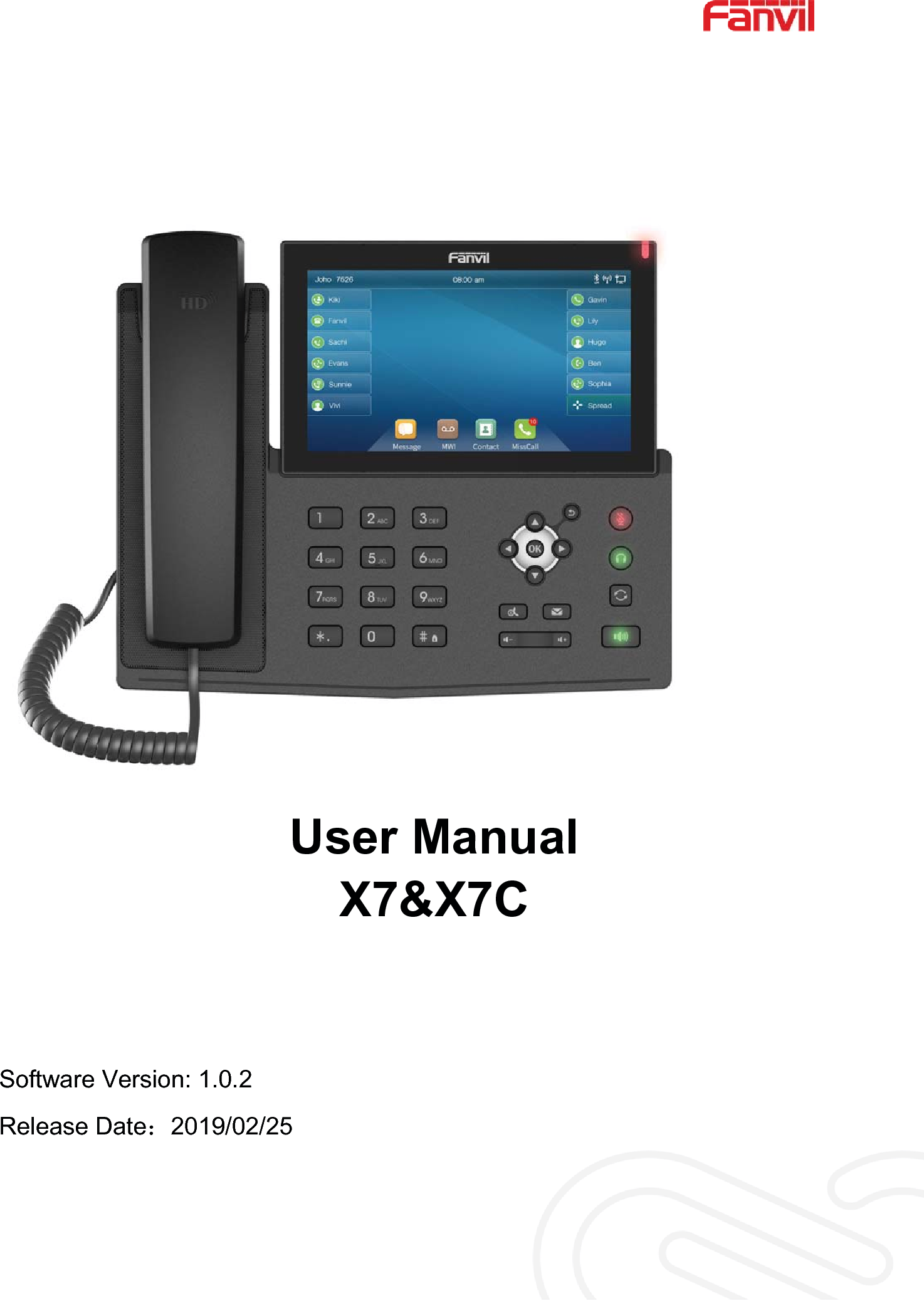 Fanvil Technology X7 IP Phone User Manual 15 X7 UserMan US p1 r1