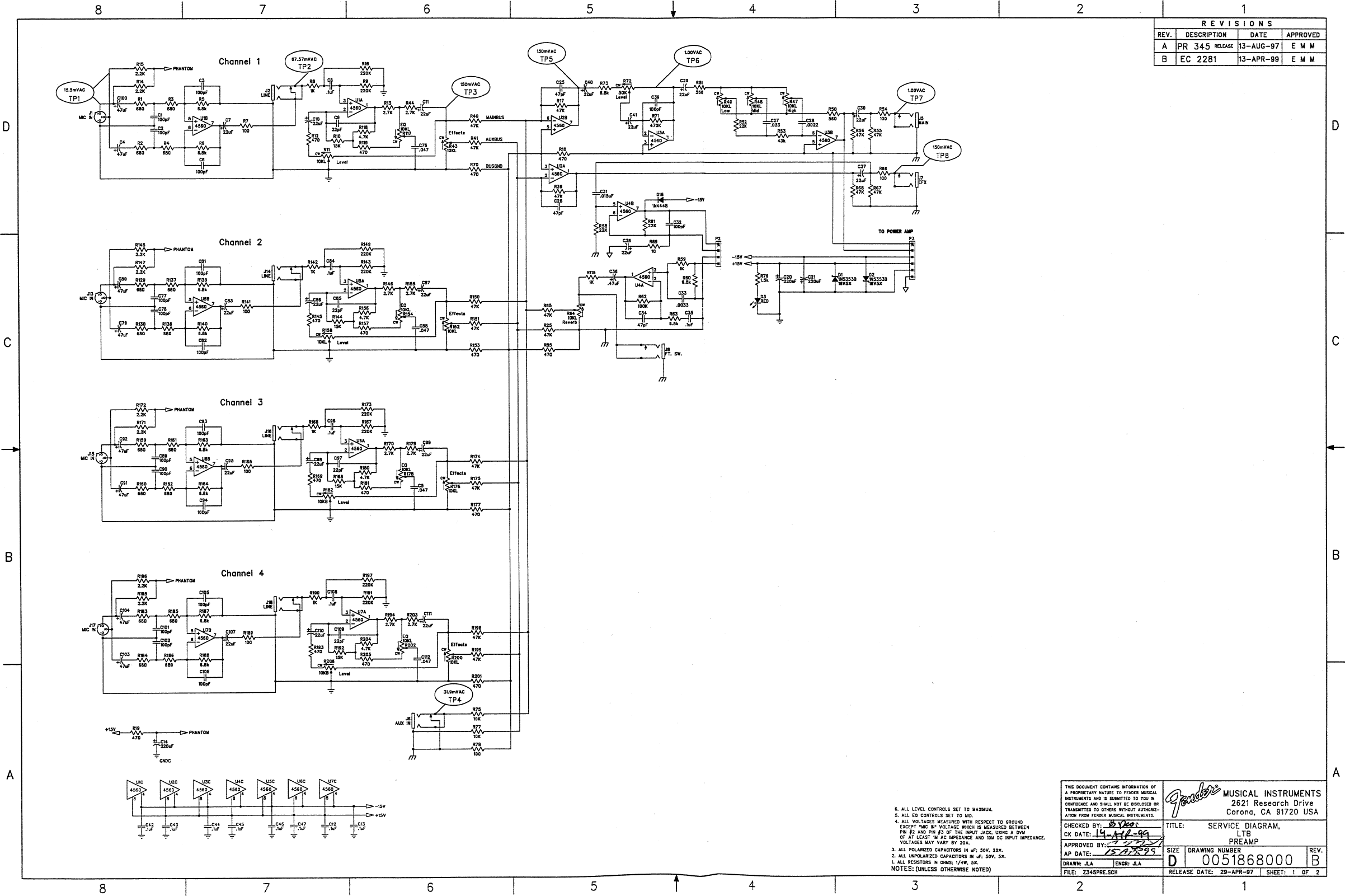 Fender LTB Little Tote Box Schematic