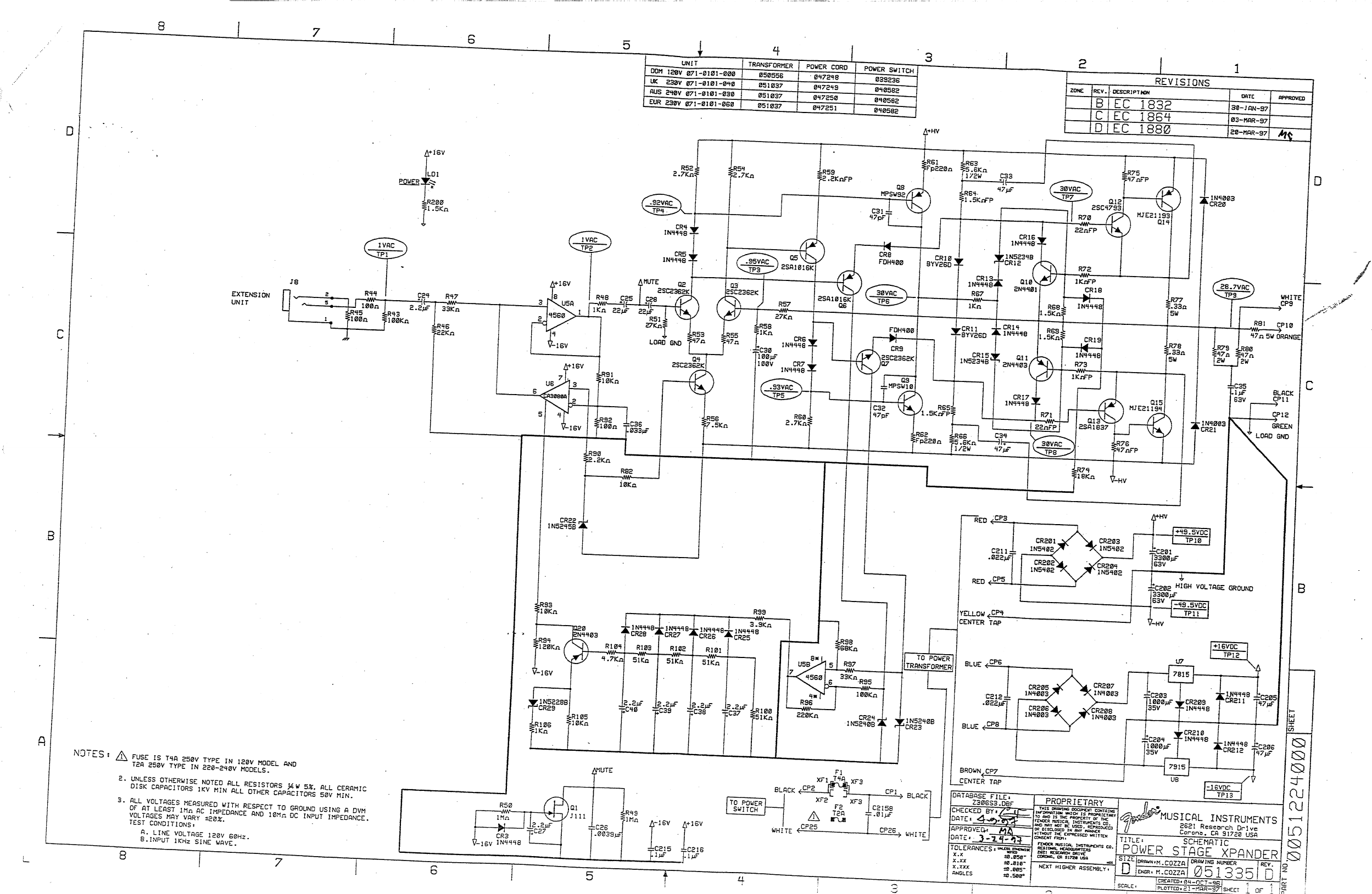 Fender Power Stage Expander Powerstage Schematic
