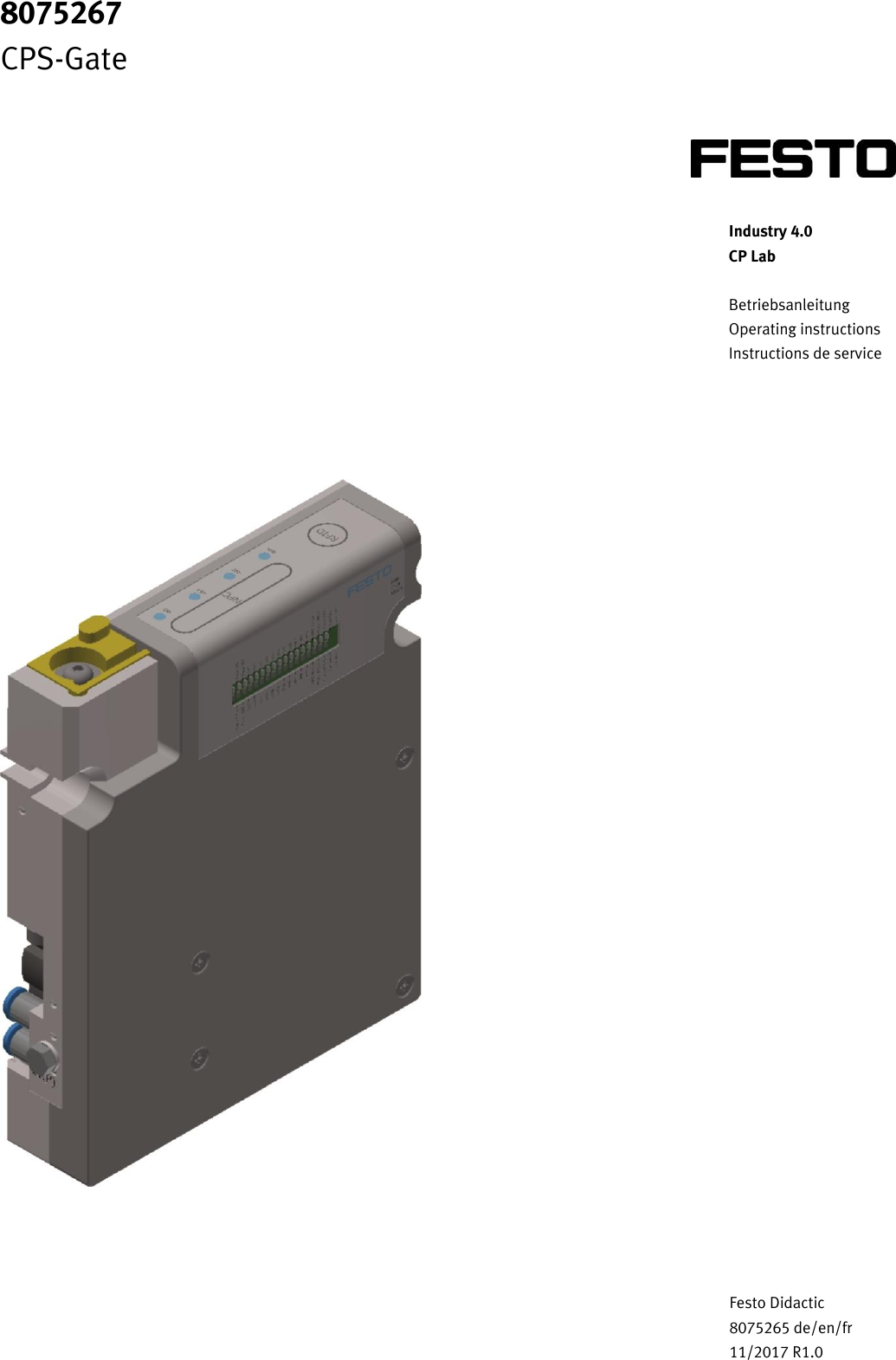 Festo Didactic SE CPSGATE CPSGATE User Manual Einphasiger Frequenzumrichter Micromaster 420