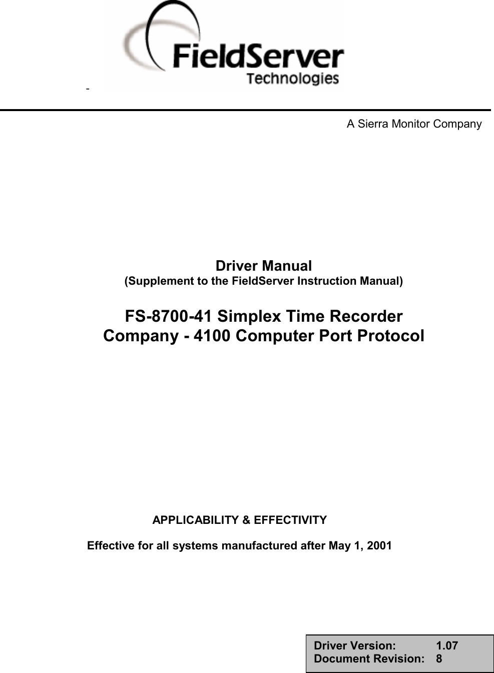Fieldserver Fs 8700 41 Users Manual 41_Simplex4100
