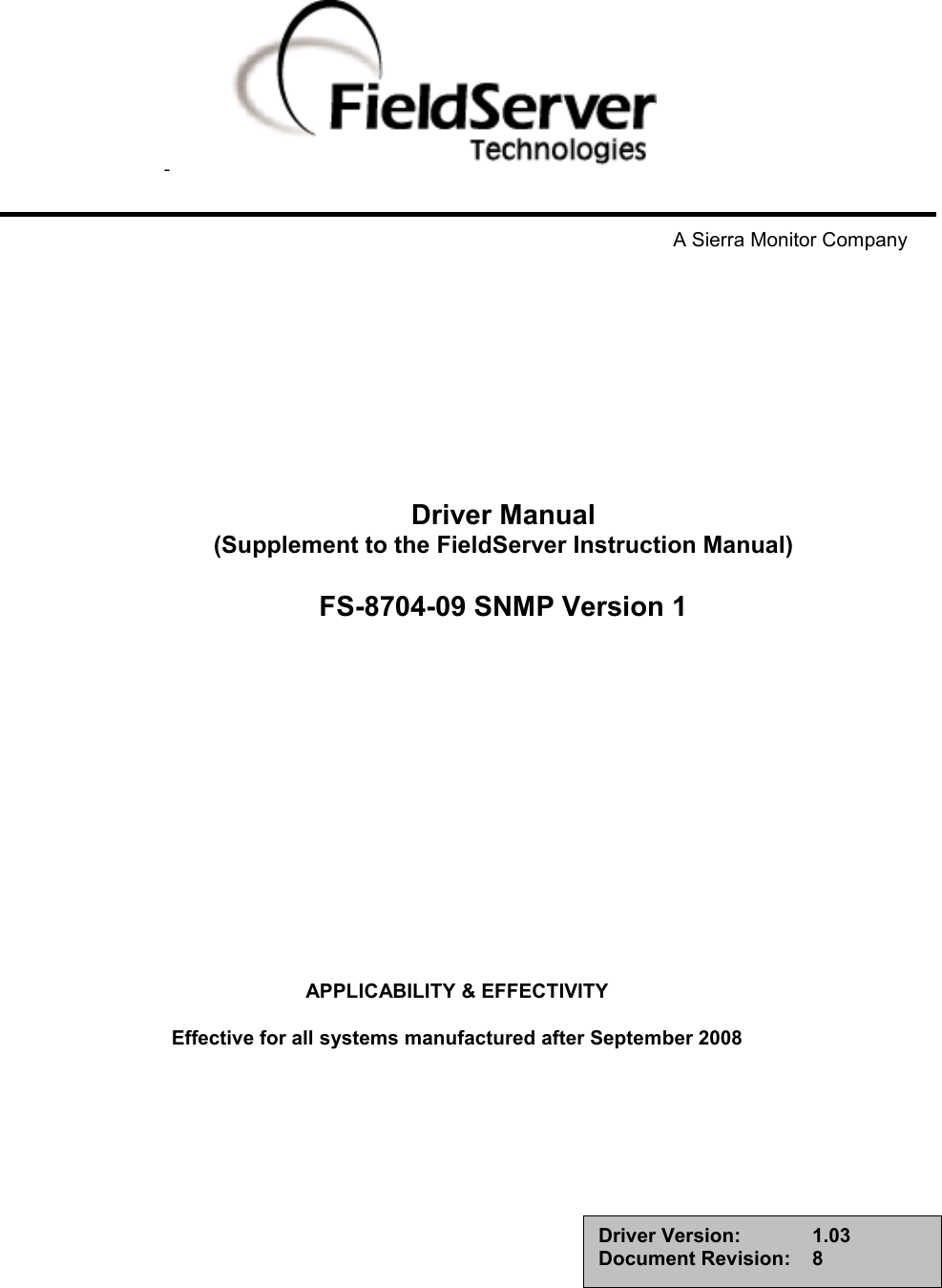 Fieldserver Fs 8704 09 Snmp Users Manual 09_SNMP