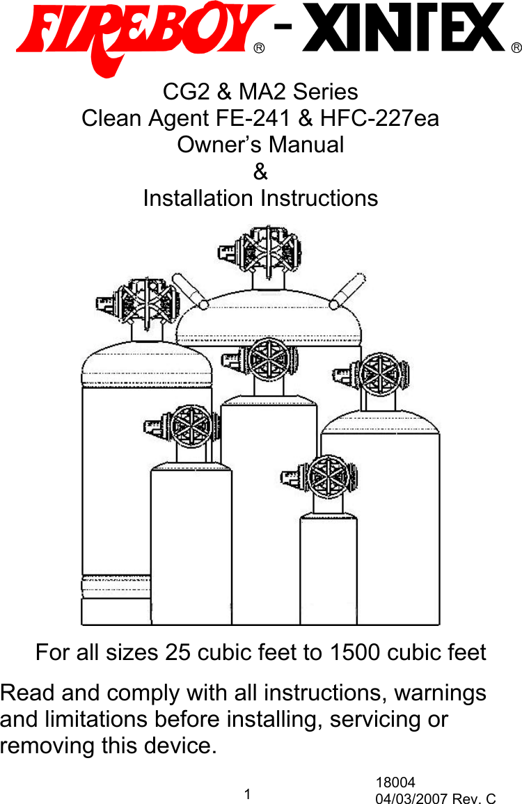 Fireboy Xintex Ltd Cg2 Users Manual 18004 MA2 227 241 Common RevC