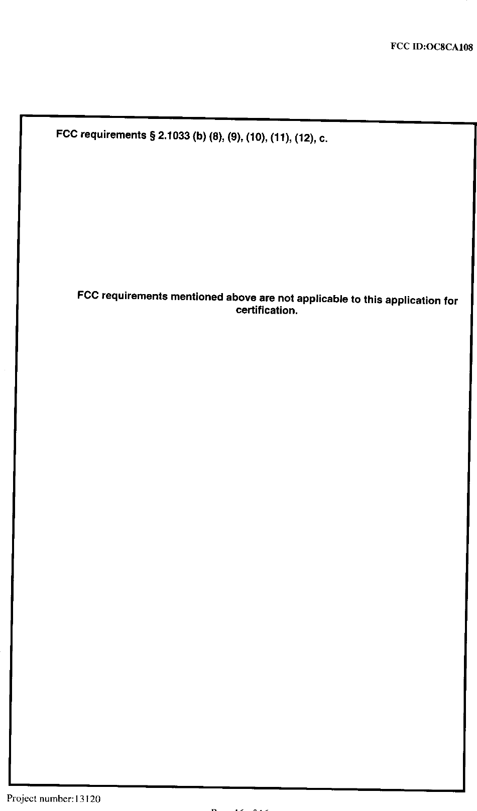 First Access CA108 User Manual 30472