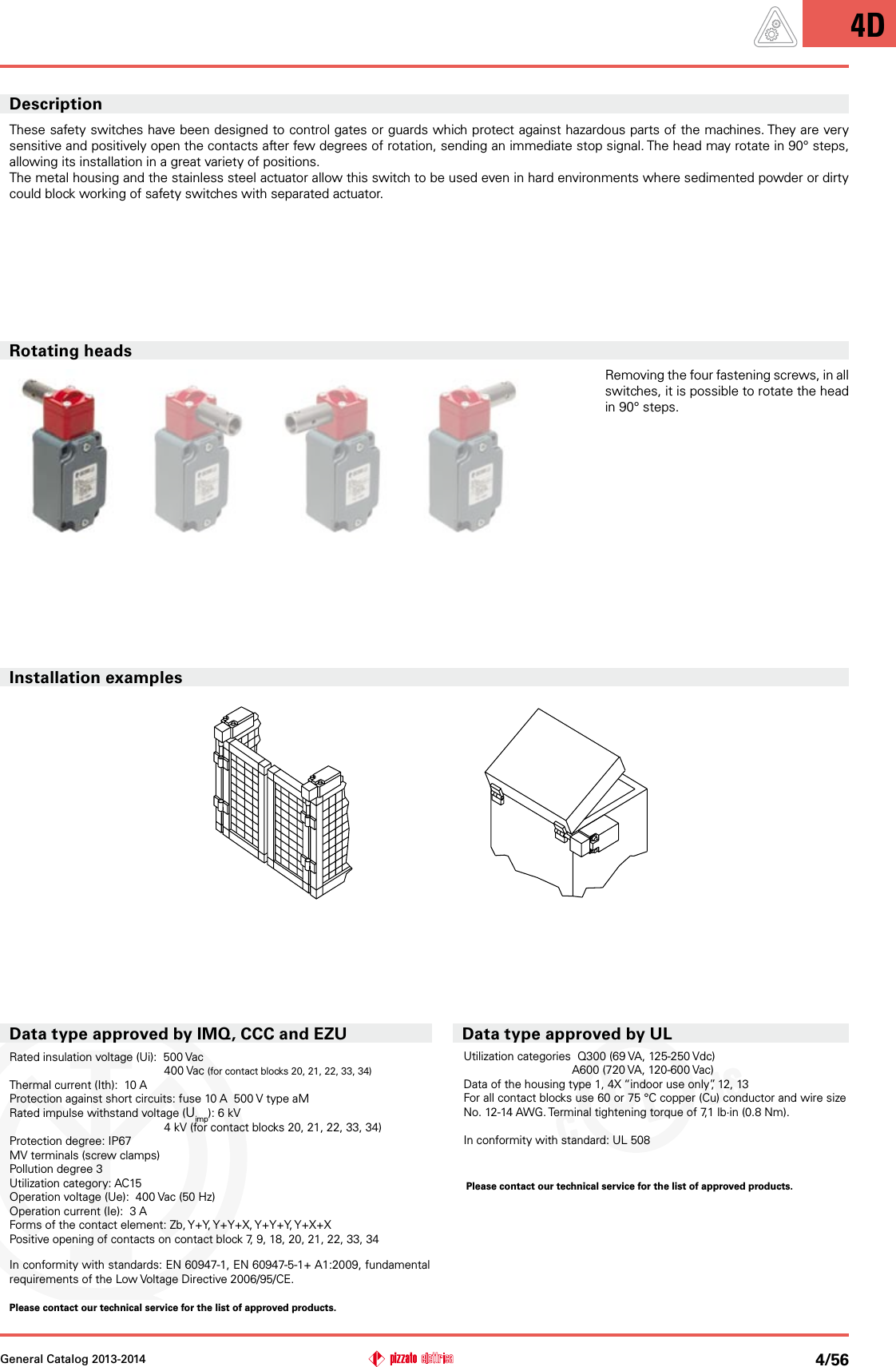 Flow Pizzato Fd Fl Fc Series Heavy Duty Hinge Operating Safety Switch ...