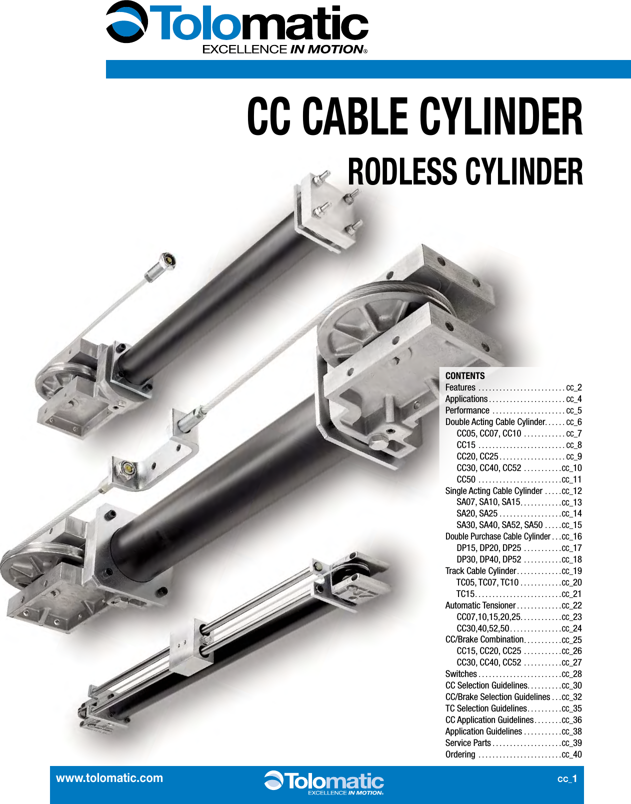 Flow Tolomatic Cable Cylinders 1505483301 User Manual