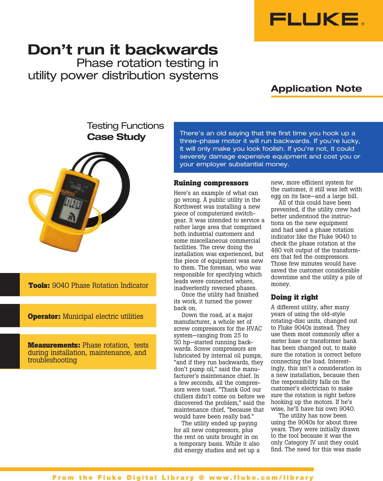 Fluke 9040 Application Note
