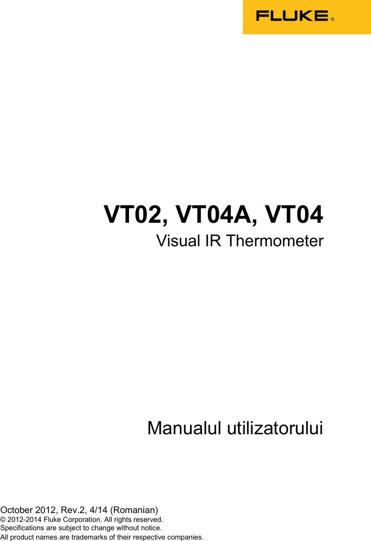 Fluke Vt02 Users Manual