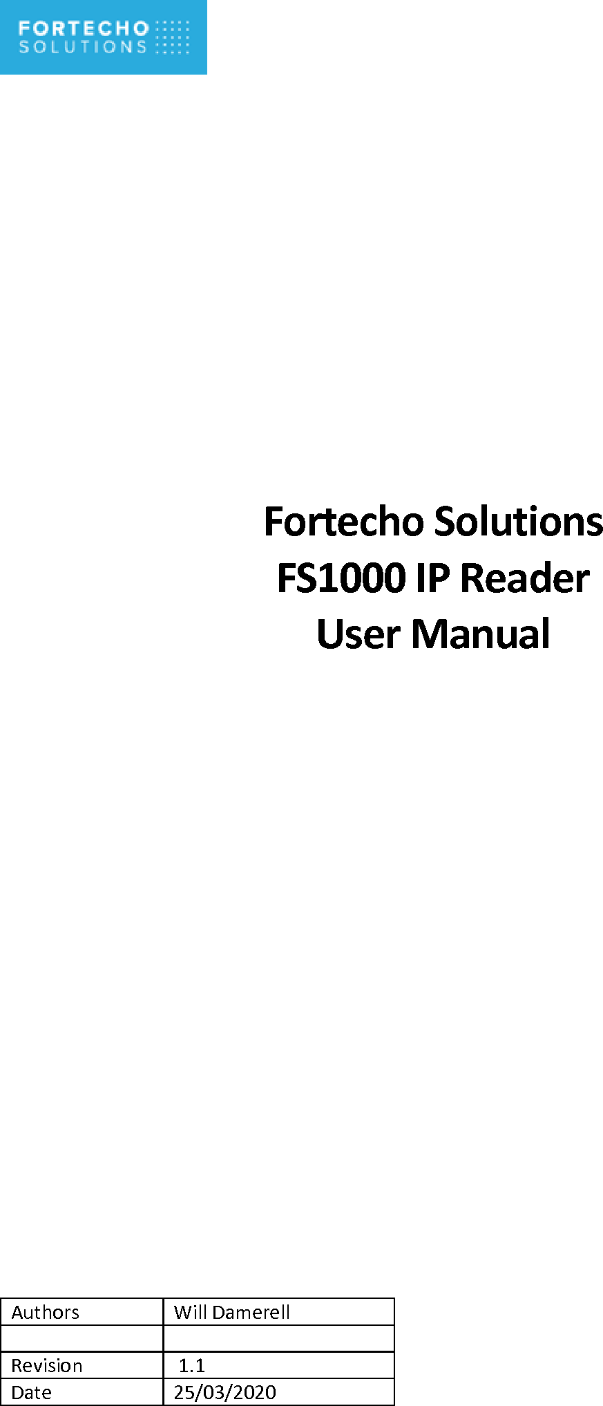 Fortecho Solutions FS1000 RFID Reader - RX only - operating on ISM band ...