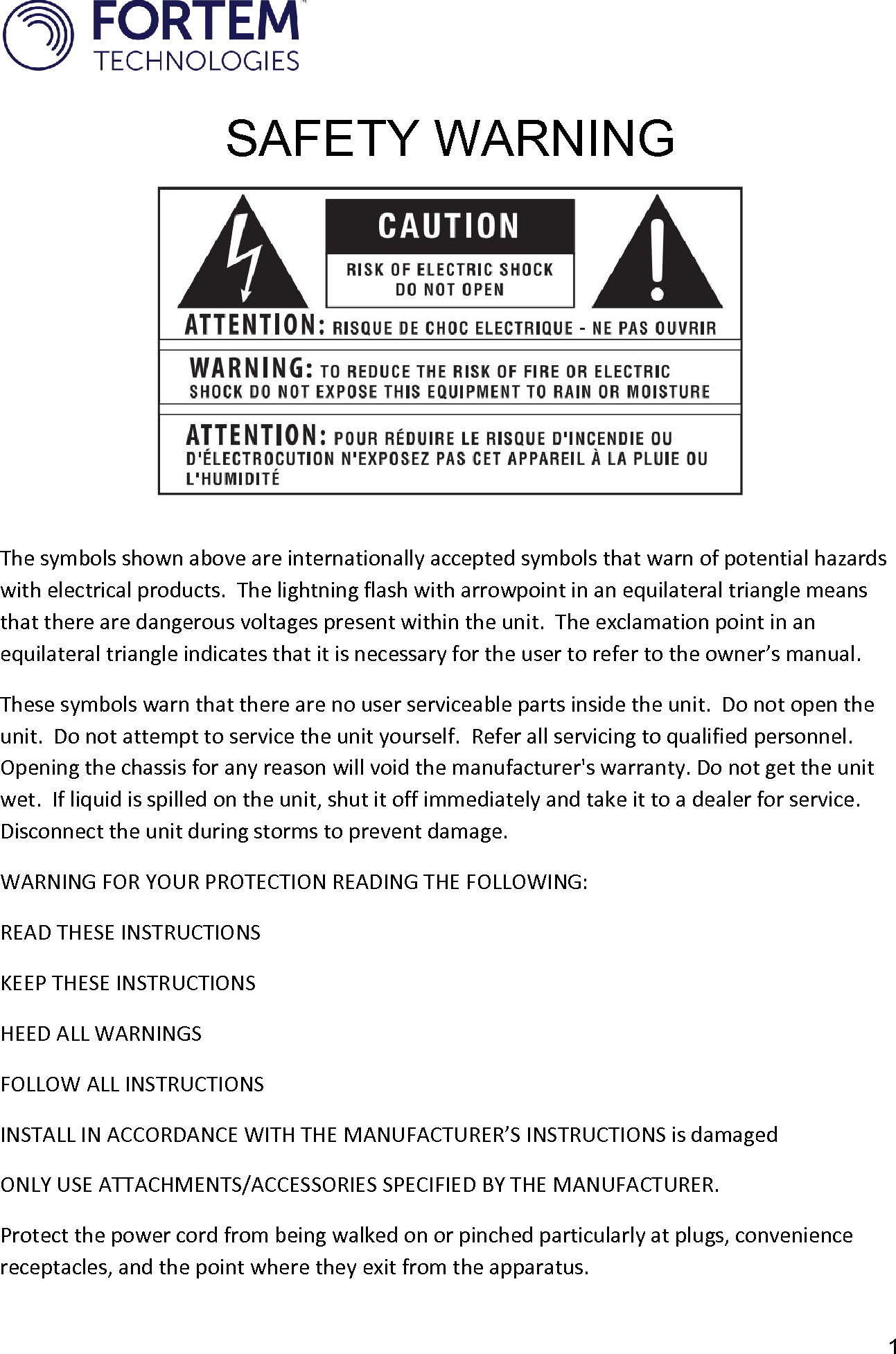 Fortem Technologies FTR20SKYD Navigation Radar User Manual