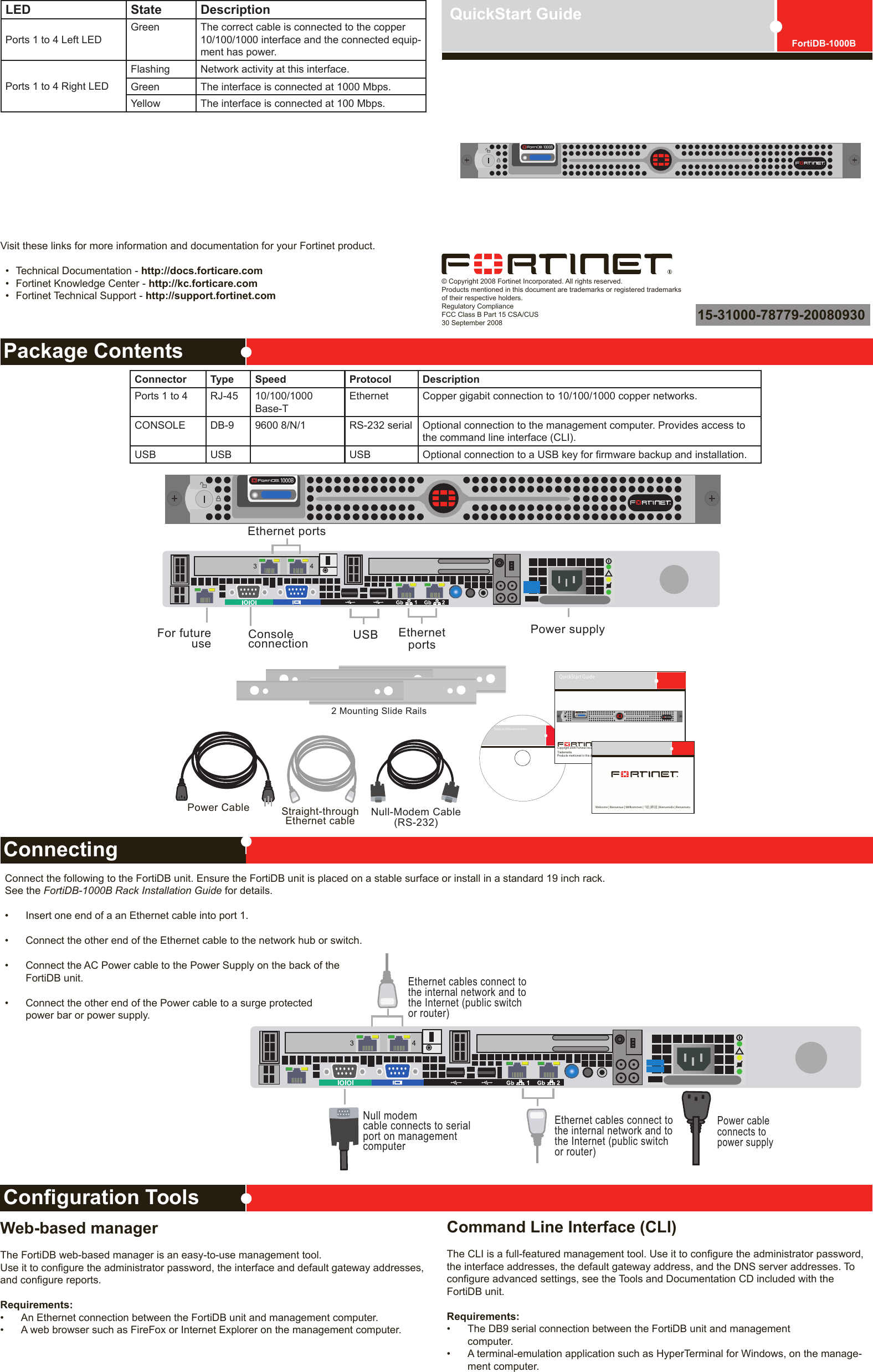 Fortinet Fortidb 1000B Users Manual QuickStart Guide