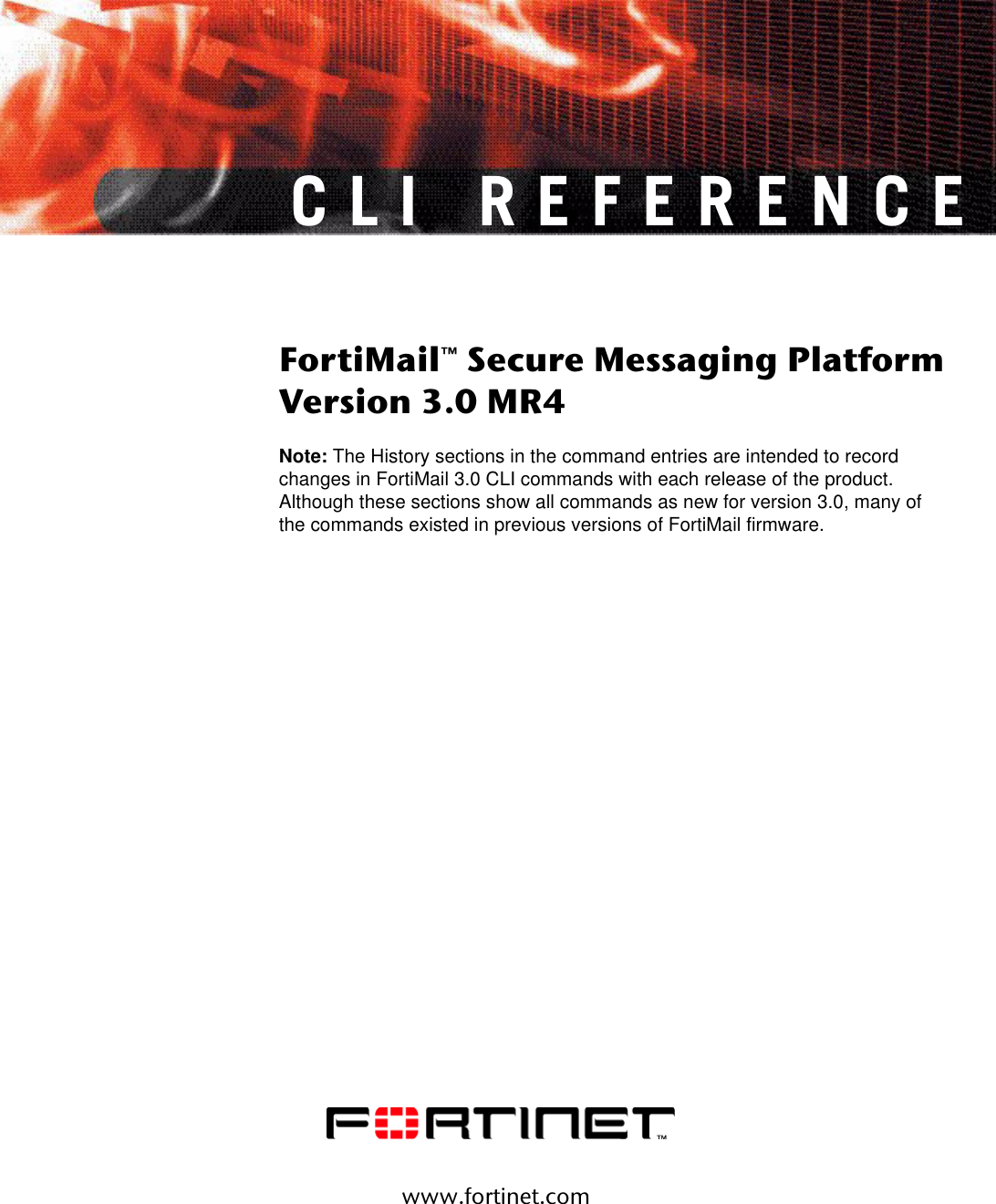 Fortinet Fortimail 3 0 Mr4 Users Manual CLI Reference
